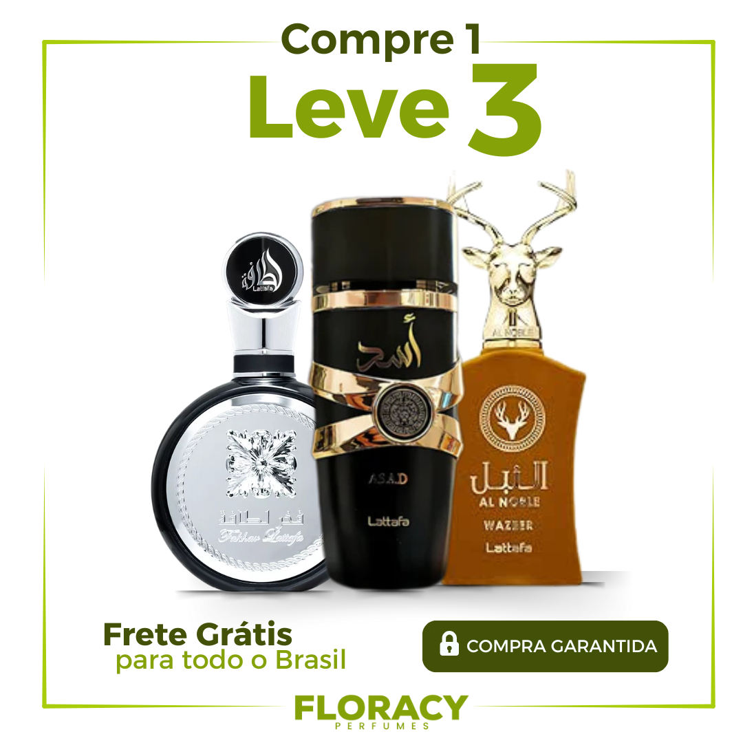 PROMOÇÃO COMPRE 1 LEVE 3 - Lattafa Fakhar, AL Noble Wazzer e Assad Lat